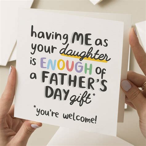 Funny Fathers Day Card For Dad From Daughter By Paper Scene