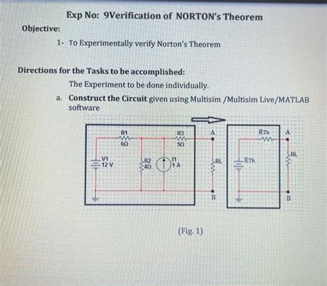 solved exp no 9verification of norton s theorem objective
