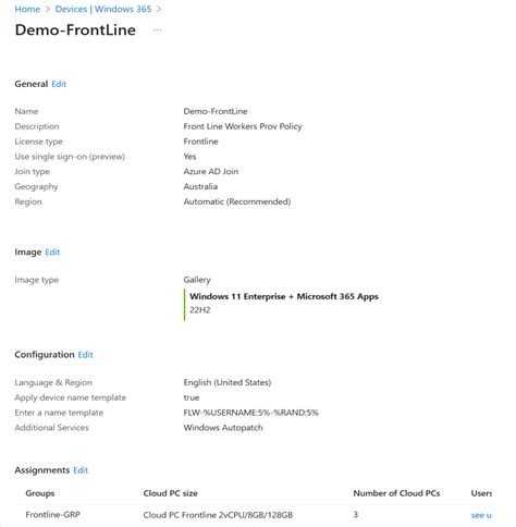 powershell frontline workers create windows 365 cloud pc
