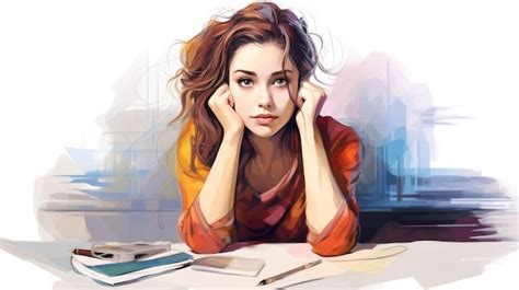 Premium Photo Brooding Girl