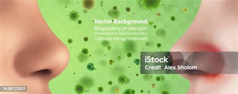 알레르기 및 질병 바이러스 및 박테리아 먼지 및 먼지로부터 호흡기 및 코를 보호하는 광고를위한 벡터 템플릿 기침하기에 대한 스톡 벡터 아트 및 기타 이미지 Istock