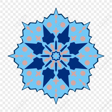 파란색 대칭 이슬람 장식 패턴 일러스트푸른레이스 Png 일러스트 무료 다운로드 Lovepik