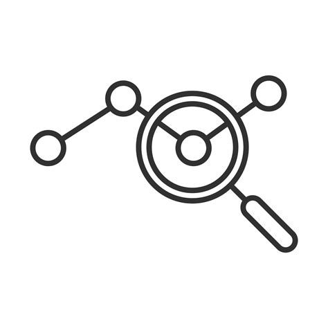 Data Analysis Magnifier Dotted Line Chart Marketing Line Icon 2595081