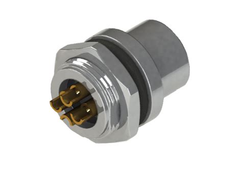 Waterproof Ip66 To 68 M12 T Code 2 Pins Female Panel Mounting Connector