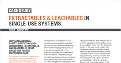 Extractables And Leachables In Single Use Systems Sgs Australia