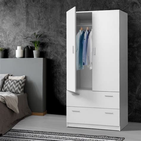 Artiss 2 Doors Wardrobe Bedroom Closet Storage Cabinet Organi Afterpay