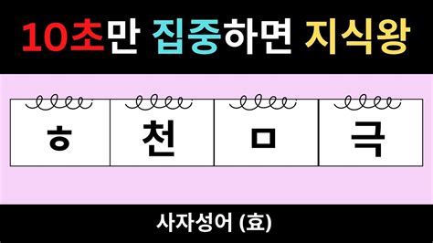 100초만 집중해보세요 지식과 두뇌건강을 얻게 됩니다 치매예방 단어퀴즈 Youtube