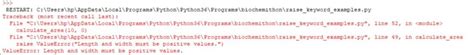 Python Raise Keyword BioChemiThon