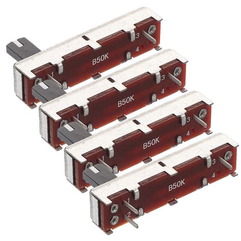 Hemoton 4pcs Sliding Potentiometer Stereo Volume Potentiometer Linear