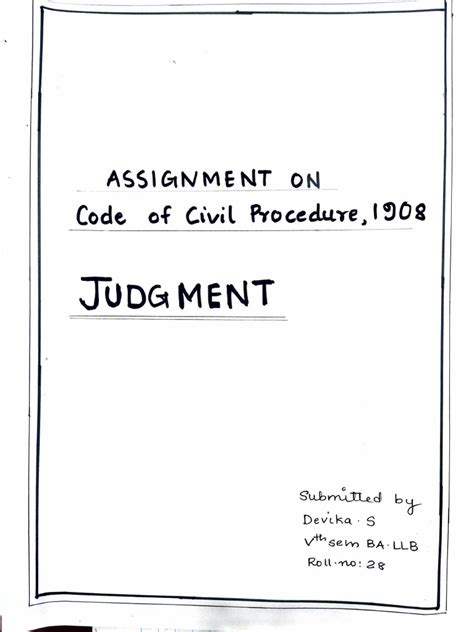 Assignment On Judgment Pdf