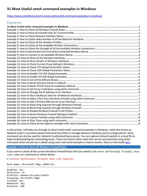 Kak Netsh 31 Most Useful Netsh Command Examples In Windows Pdf