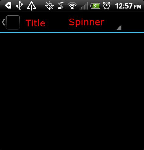 Android Action Bar Sherlock Action Bar Position The Drop Down