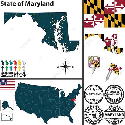 Map Of State Marylandusa American Map Annapolis Vector American Map
