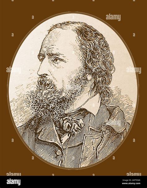 A Late 19th Century Engraved Portrait Alfred Lord Tennyson Alfred