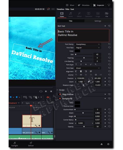 DaVinci Resolve Edit Text Use THIS Inspector Setting