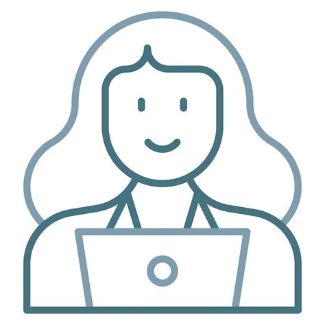 Premium Vector Programmer Female Duotone Illustration