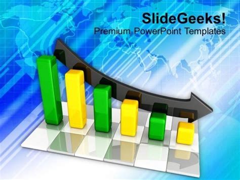 Green And Yellow Bar Chart With Arrow PowerPoint Templates Ppt Backgrounds For Slides 1212
