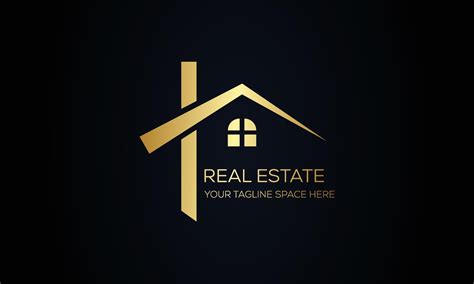 Black Gold Real Estate Logo Construction Architecture Building Logo