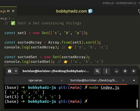 How To Sort A Set In Javascript Bobbyhadz