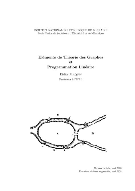Pdf Eléments De Théorie Des Graphes Et Programmation Linéaire