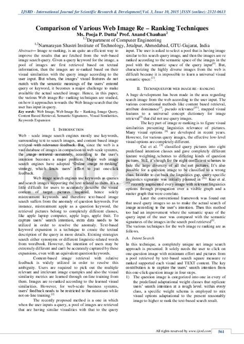 Pdf Comparison Of Various Web Image Re Ranking Techniques