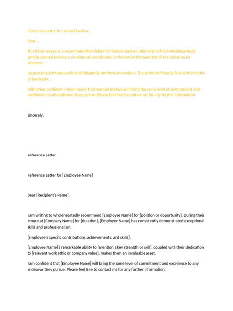 Reference Lette Wps Office Pdf