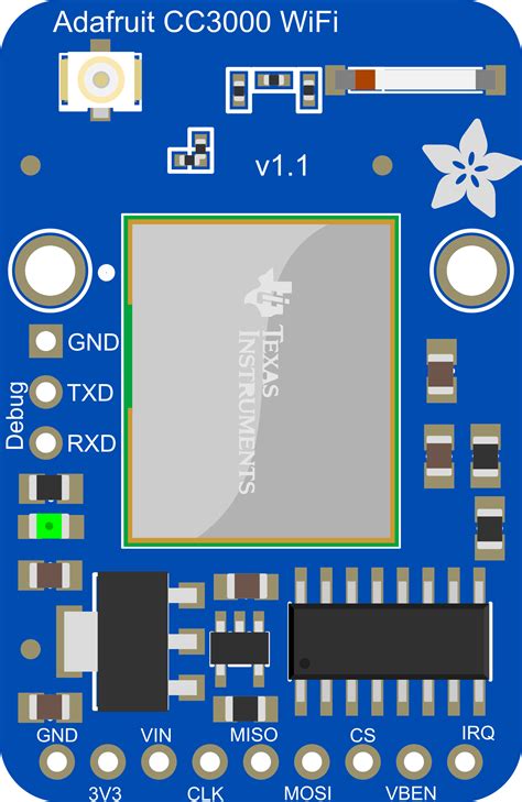 How To Use Adafruit Cc3000 Wifi Breakout Pinouts Specs And Examples Cirkit Designer