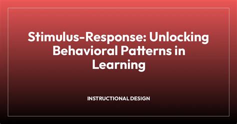 Stimulus Response Unlocking Behavioral Patterns In Learning Distance