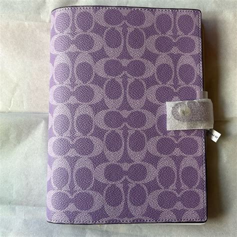 Coach Office Coach Purple Notebook In Signature Canvas Nwt Poshmark