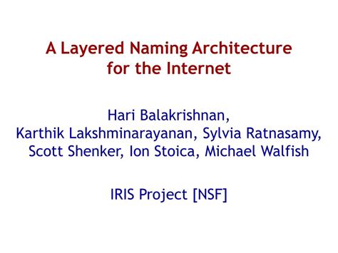Ppt A Layered Naming Architecture For The Internet Powerpoint Presentation Id 3475878