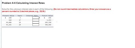 solved problem 4 4 calculating interest rates solve for the