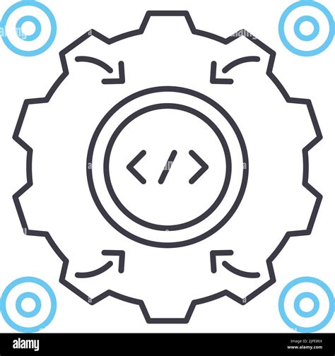 Integration Line Icon Outline Symbol Vector Illustration Concept Sign Stock Vector Image