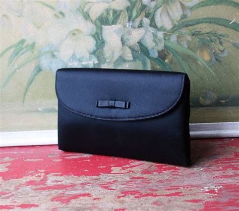 1960s Navy Blue Satin Clutch By Morris By Valsvintageshoppe 1650