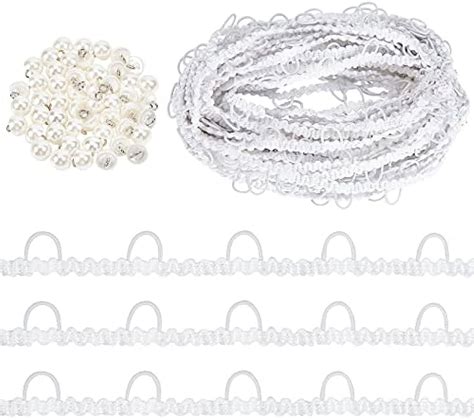 1bag Braid Trim White Wedding Dress Button Loops 15 Yards Elastic