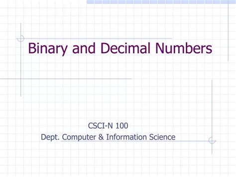 PPT Binary And Decimal Numbers PowerPoint Presentation Free Download ID 1721203