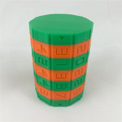 Cryptex Puzzle Lock Box Combination Safe Vault D Printed