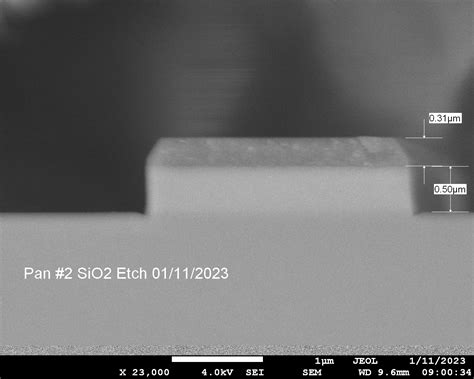 test data of etching sio2 with chf3 cf4 ucsb nanofab wiki