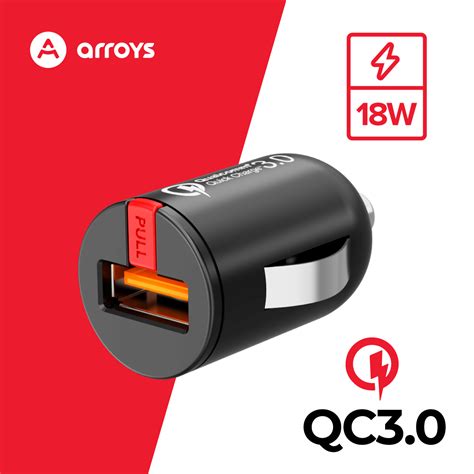Суперкомпактное автомобильное зарядное для смартфона Arroys CR-1 с ...