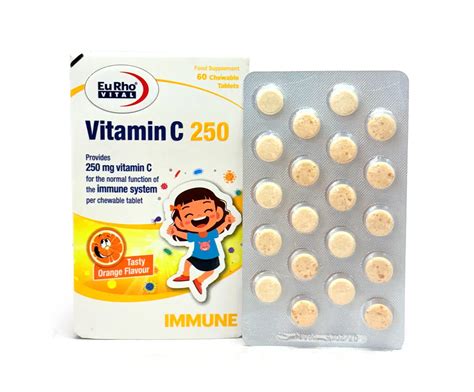 قرص جویدنی ویتامین C ۲۵۰ یوروویتال
