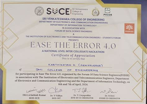 karthikeyan k on linkedin hackathon easetheerror4 continuouslearning