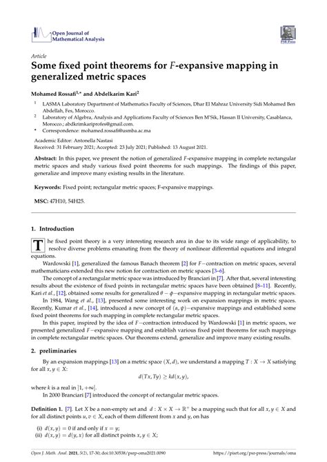 pdf some fixed point theorems for f expansive mapping in generalized