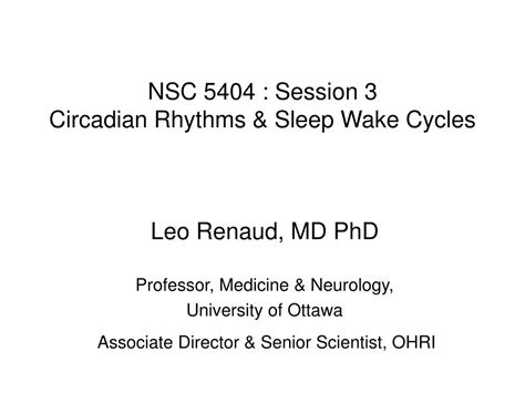 Ppt Nsc 5404 Session 3 Circadian Rhythms And Sleep Wake Cycles Powerpoint Presentation Id