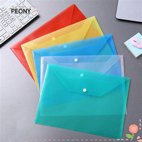 Peony ถุงพลาสติก ขนาด A4 เรียบง่าย สําหรับใส่จัดเก็บเอกสาร สํานักงาน Shopee Thailand