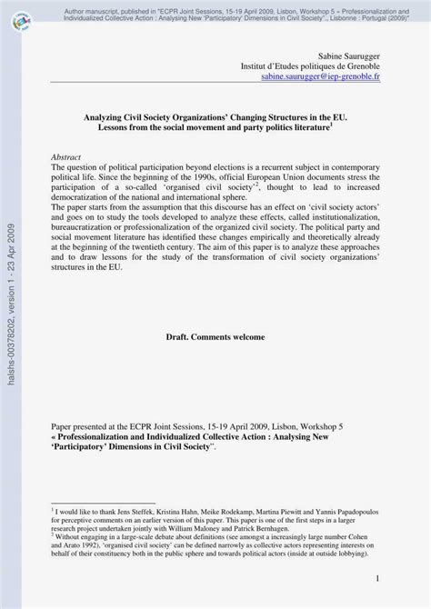 The Right to Assembly and its Impact on Civil Society: A Comparative Analysis of Global ...