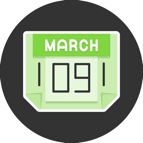 9 March Flat Grey Circle Style Icon 54469166 Vector Art At Vecteezy