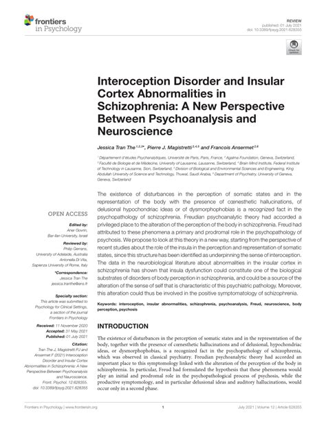 Pdf Interoception Disorder And Insular Cortex Abnormalities In
