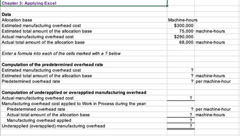 Solved Chapter 3 Applying Excel Data Allocation Base