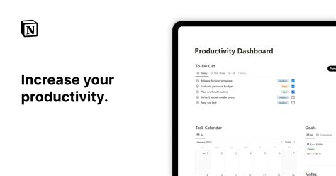 Productivity Dashboard Notion Template