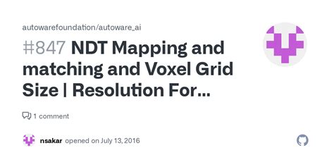 ndt mapping and matching and voxel grid size resolution for sparse