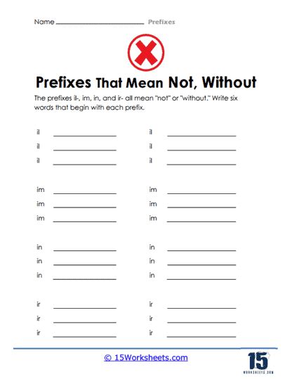Prefix Non Worksheets